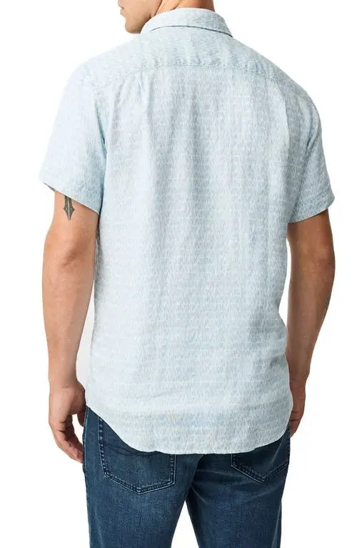 Rodd & Gunn Glenene Sports Fit Microprint Short Sleeve Linen Button-up Shirt - Dusk