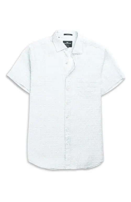 Rodd & Gunn Glenene Sports Fit Microprint Short Sleeve Linen Button-up Shirt - Dusk