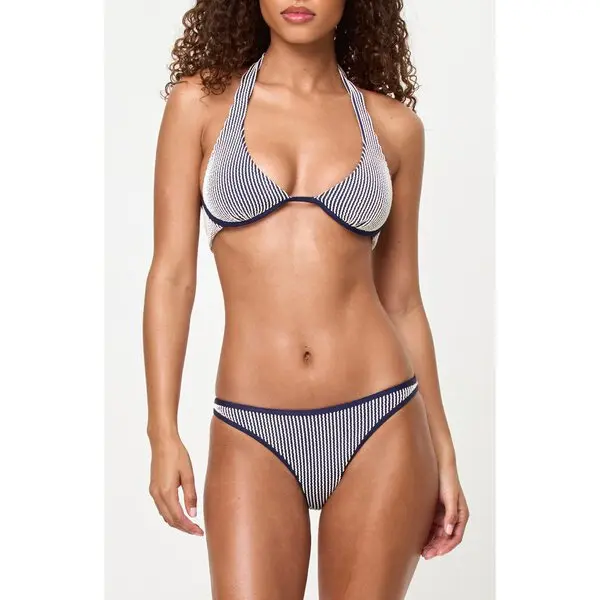 L*Space Isa Textured Underwire Bikini Top - Midnight Blue