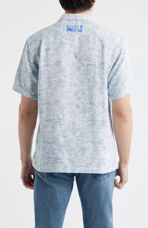 Tommy Bahama Torres Gardens Floral Jacquard Short Sleeve Button-up Shirt - Deep Space