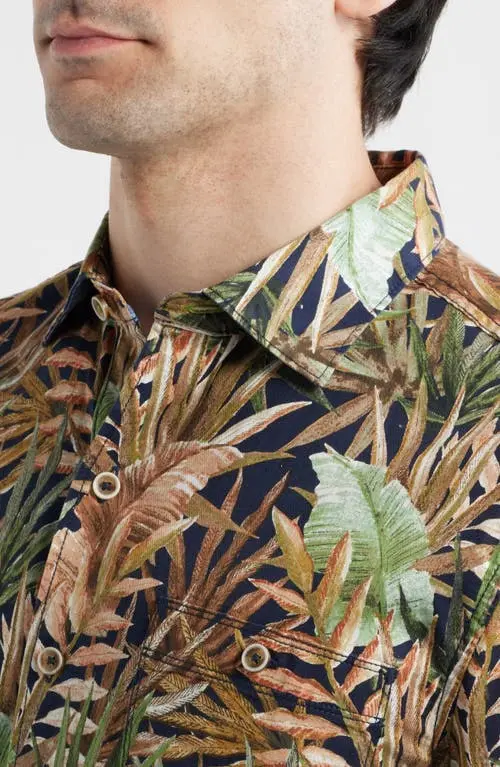 Tommy Bahama Tortola Jungle Trek Short Sleeve Button-up Shirt - Olive Tree
