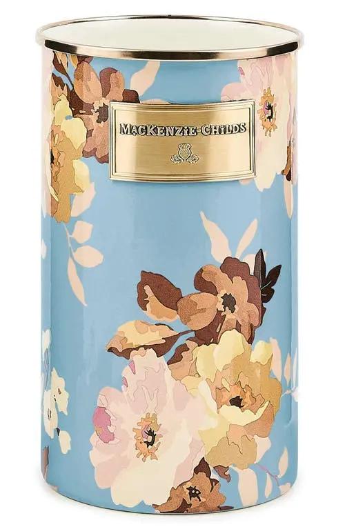 MACKENZIE-CHILDS Wild Rose Slate Utensil Holder - Blue