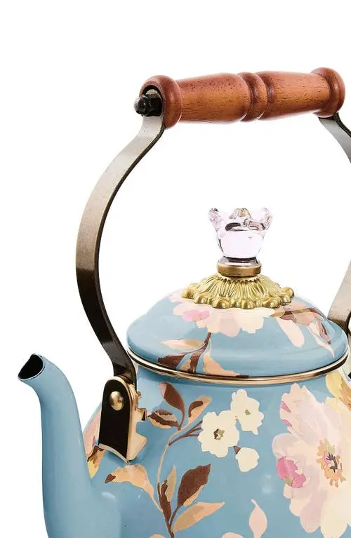 MACKENZIE-CHILDS Wild Rose Slate 2-quart Tea Kettle