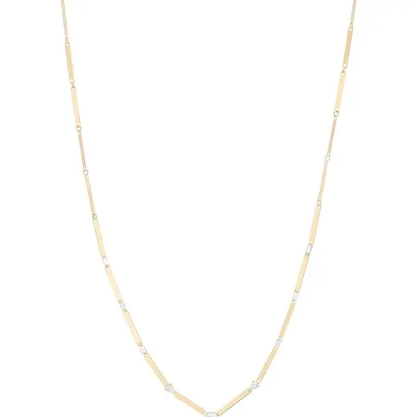 Lana Jewelry 14k Gold Fancies Diamond Station Necklace - 14k Yellow Gold