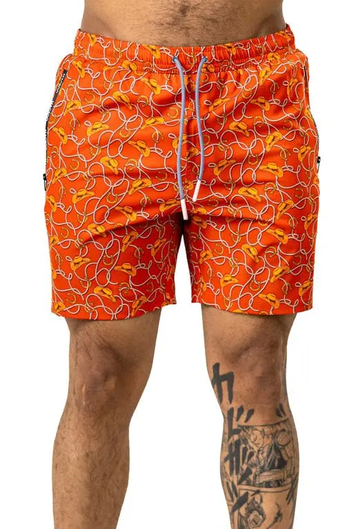 MACEOO Printed Swim Trunks - Orange