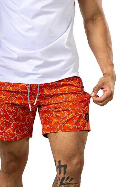 MACEOO Printed Swim Trunks - Orange