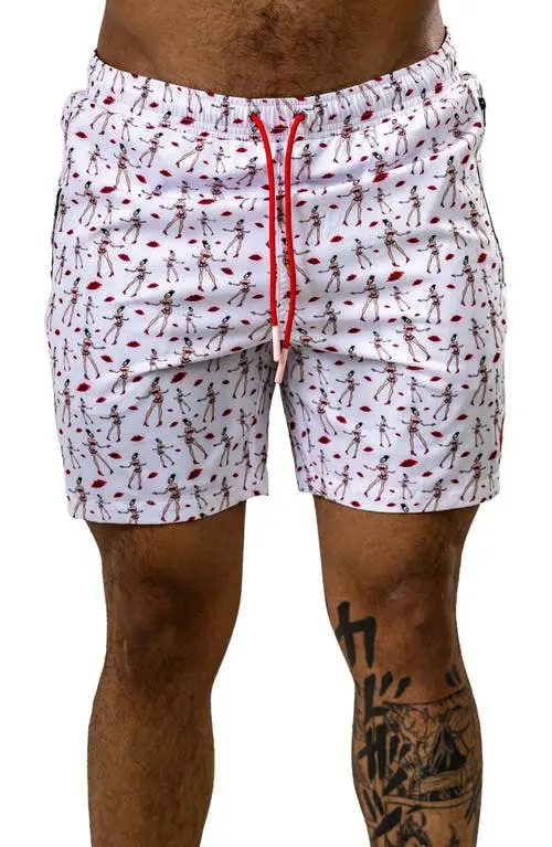 MACEOO Printed Swim Trunks - White