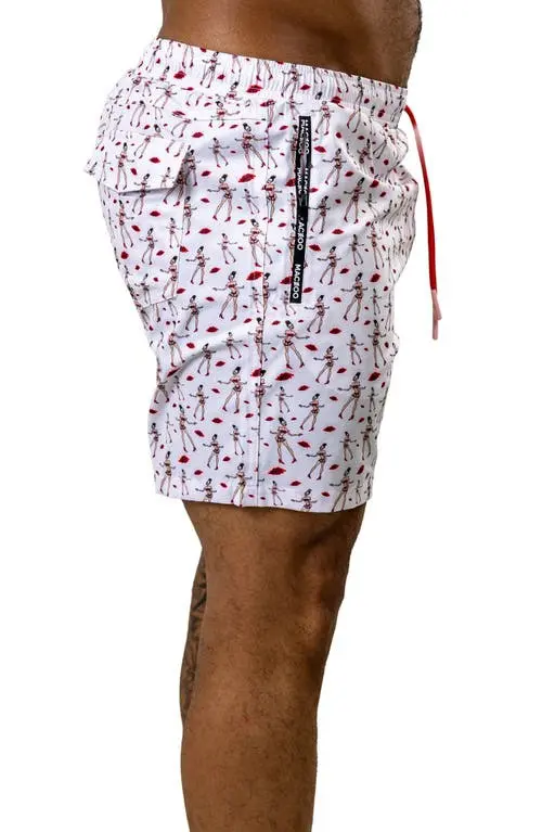 MACEOO Printed Swim Trunks - White
