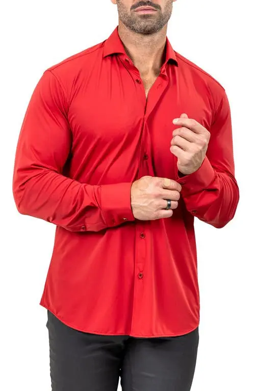 MACEOO Eins Marthy Contemporary Fit Button-up Shirt - Red