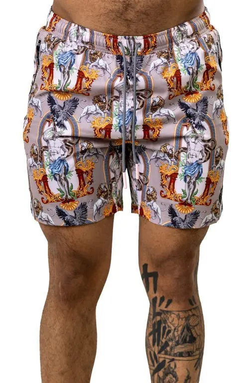 MACEOO Printed Swim Trunks - Brown
