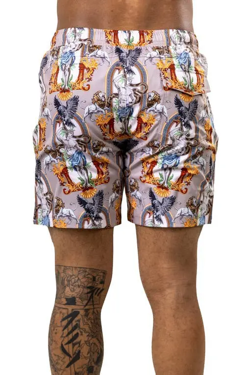 MACEOO Printed Swim Trunks - Brown