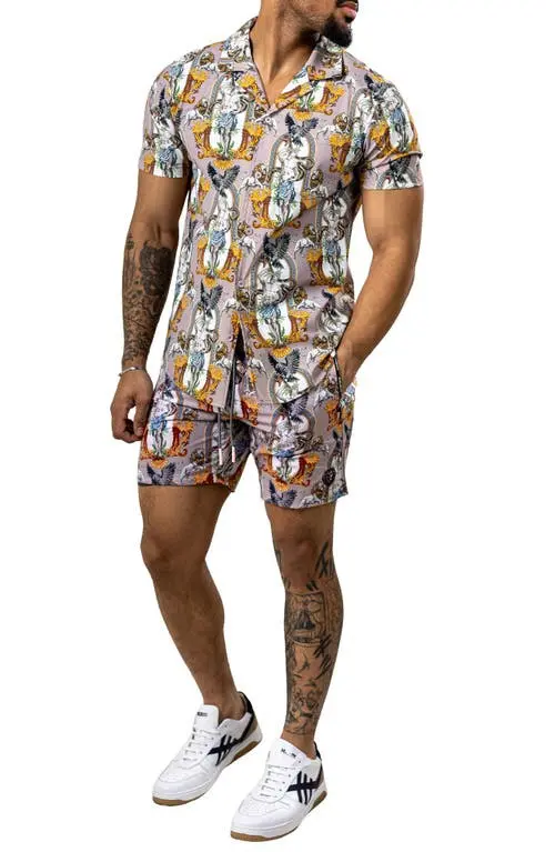 MACEOO Printed Swim Trunks - Brown