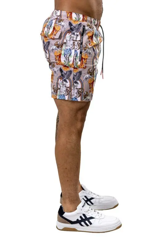 MACEOO Printed Swim Trunks - Brown