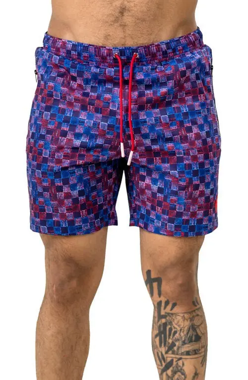 MACEOO Marthyr Print Swim Trunks - Purple