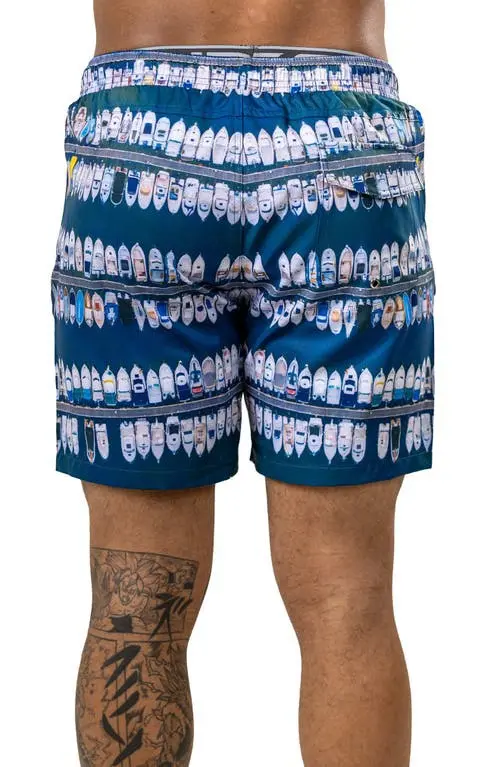 MACEOO Marthyr Print Swim Trunks - Blue