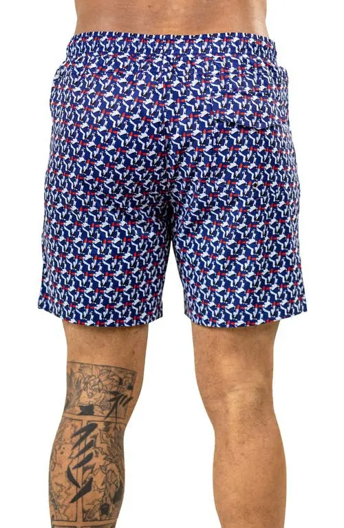 MACEOO Printed Swim Trunks - Blue