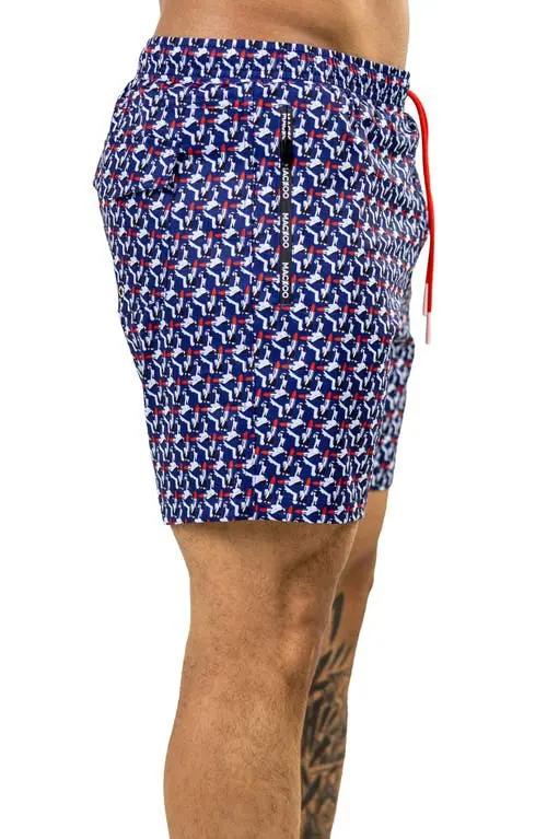 MACEOO Printed Swim Trunks - Blue