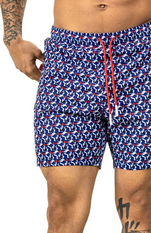 MACEOO Printed Swim Trunks - Blue