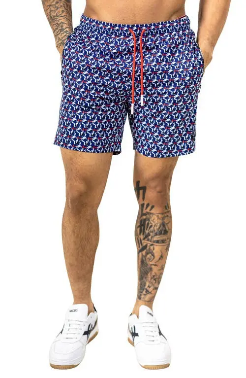 MACEOO Printed Swim Trunks - Blue
