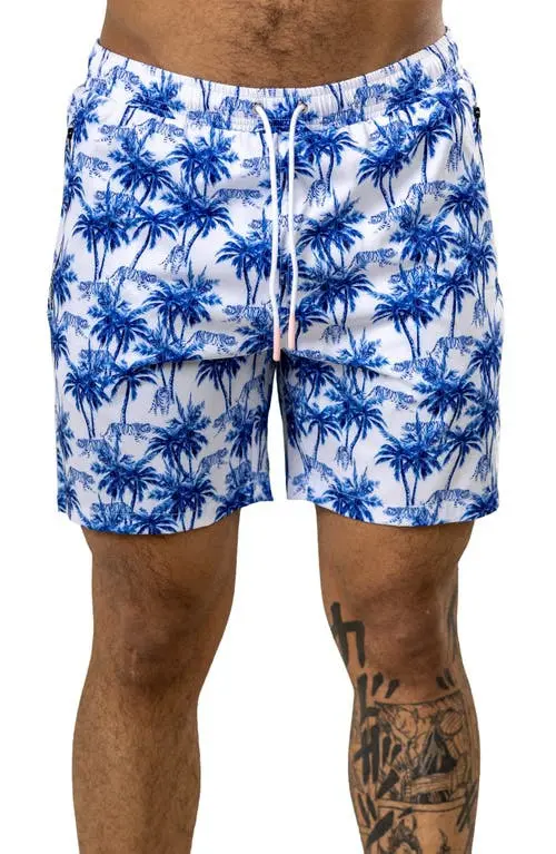 MACEOO Printed Swim Trunks - Blue