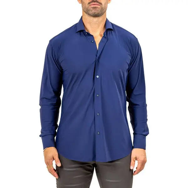 MACEOO Eins Marthy Contemporary Fit Button-up Shirt - Blue