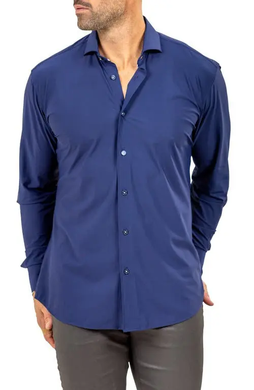 MACEOO Eins Marthy Contemporary Fit Button-up Shirt - Blue