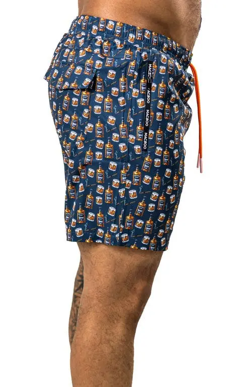 MACEOO Printed Swim Trunks - Black