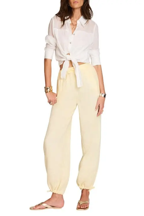Mint Velvet Linen Balloon Trousers - Yellow