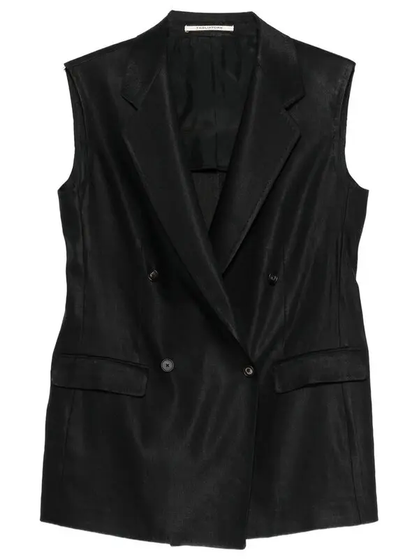 Tagliatore Double-breasted Sleeveless Waistcoat - Black
