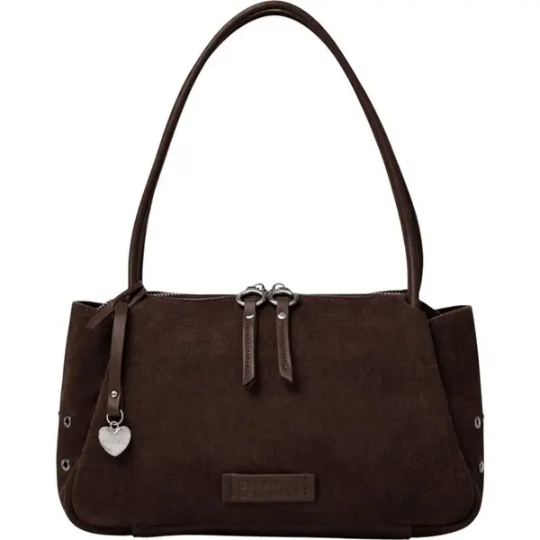URBAN ORIGINALS Suede Shoulder Bag - Chocolate