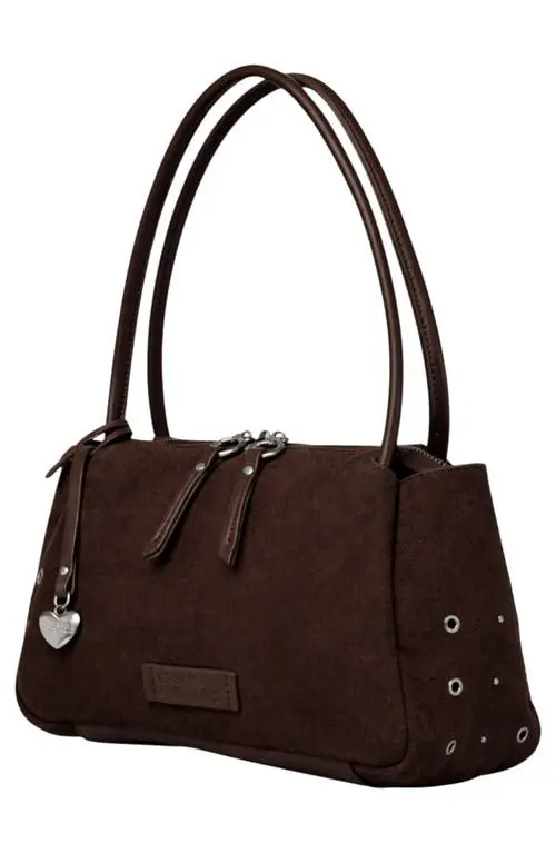 URBAN ORIGINALS Suede Shoulder Bag - Chocolate