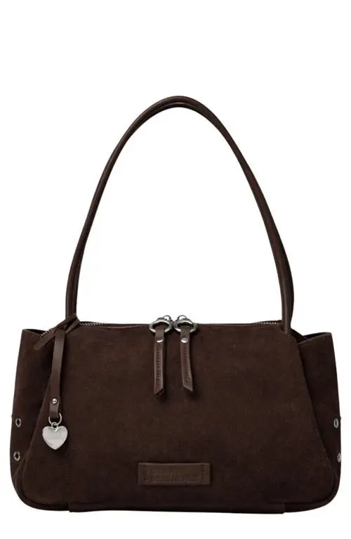 URBAN ORIGINALS Suede Shoulder Bag - Chocolate