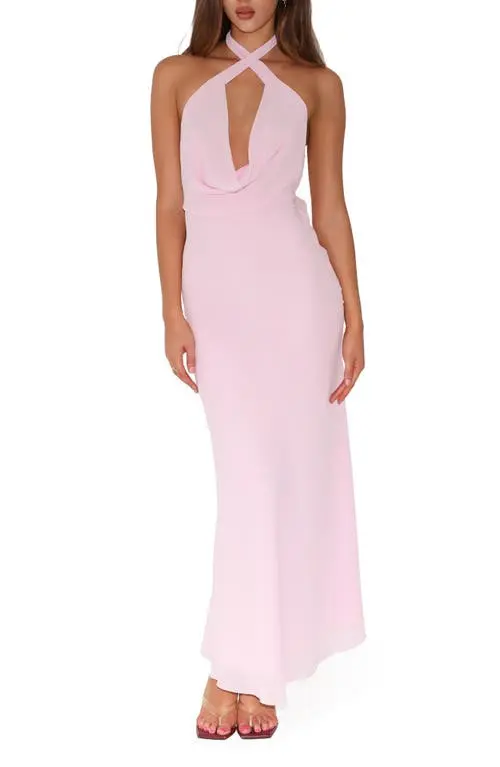 TIGER MIST Georgette Halter Neck Gown