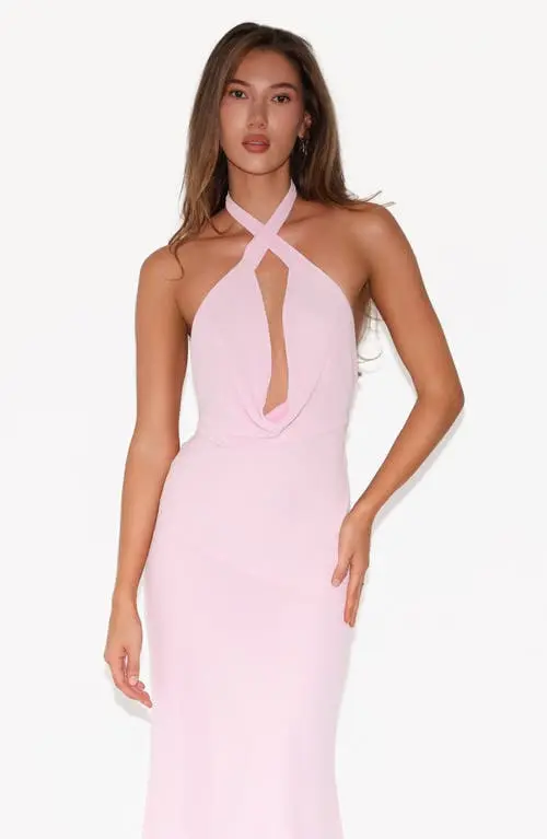 TIGER MIST Georgette Halter Neck Gown