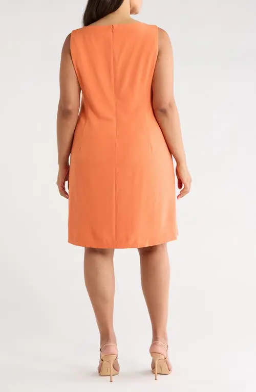 KASPER Buckle Belted Sheath Dress - Mandarin