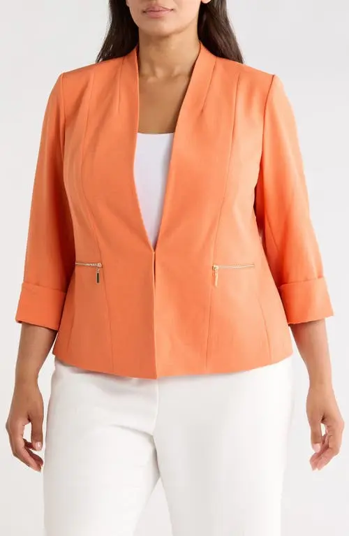 KASPER Zip Pocket Jacket - Mandarin