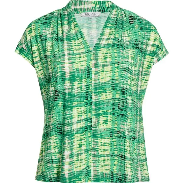 KASPER Printed Dolman Sleeve Top - Lush Green Multi