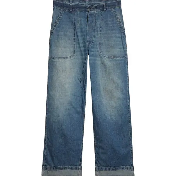 MAISON MARGIELA Wide-leg Japanese Denim Jeans - Washed Blue