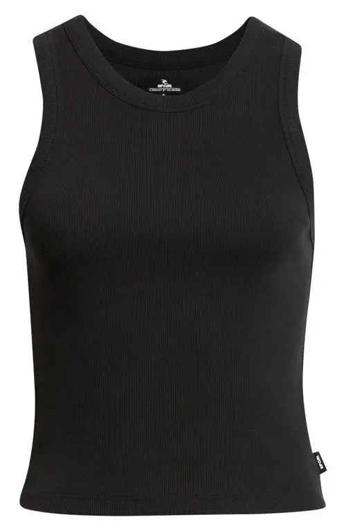 Rip Curl Classic Stretch Cotton Rib Tank - Black