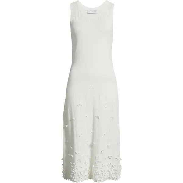 Elie Tahari The Alana 3d Flower Sleeveless Maxi Dress - Sky White