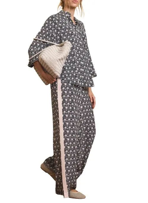 Mint Velvet Geometric Print Wide Leg Trousers