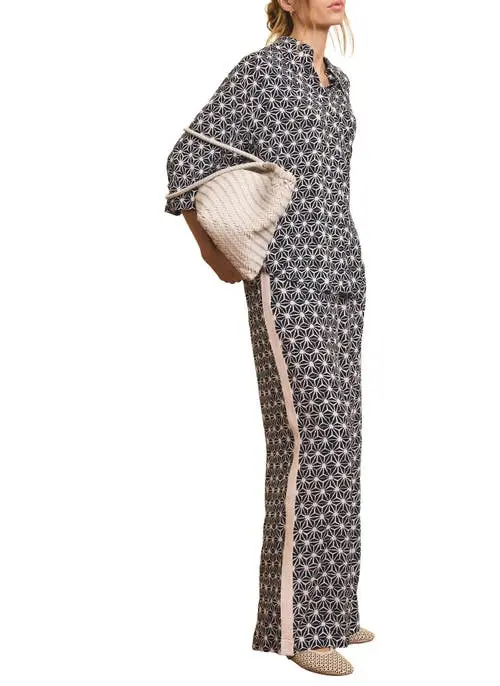 Mint Velvet Geometric Print Wide Leg Trousers