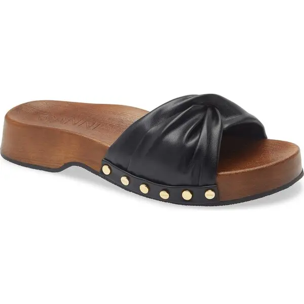 GANNI Fairy Clog Slide Sandal - Black