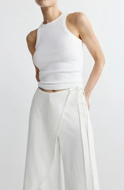DL1961 Zoie Wide Leg Wrap Jeans - White Aura