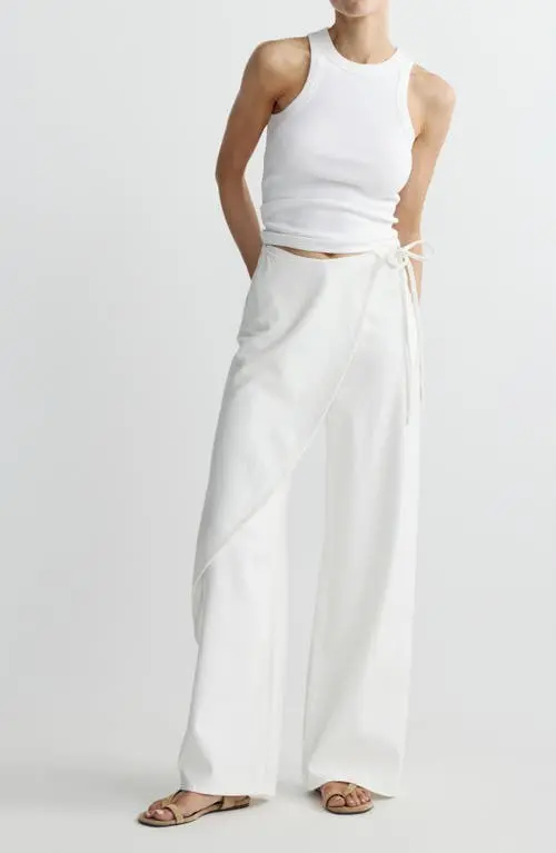 DL1961 Zoie Wide Leg Wrap Jeans - White Aura