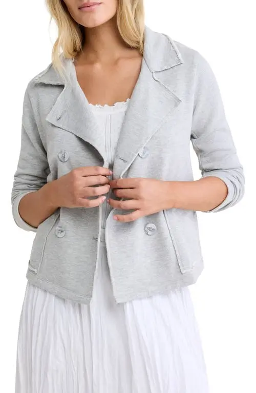 NZ BY NIC AND ZOE Cotton Blend French Terry Jacket - Heather Grey