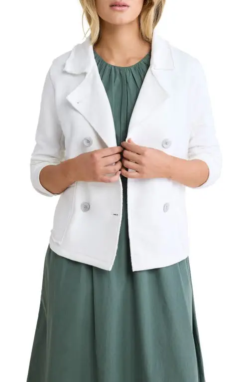 NIC+ZOE Cotton Blend French Terry Jacket - Paper White