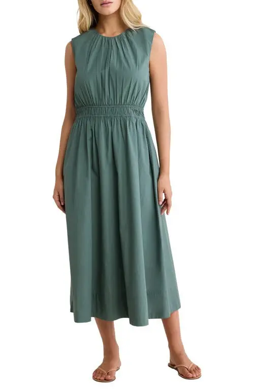 NIC+ZOE Dakota Sleeveless Poplin Maxi Dress - Palm