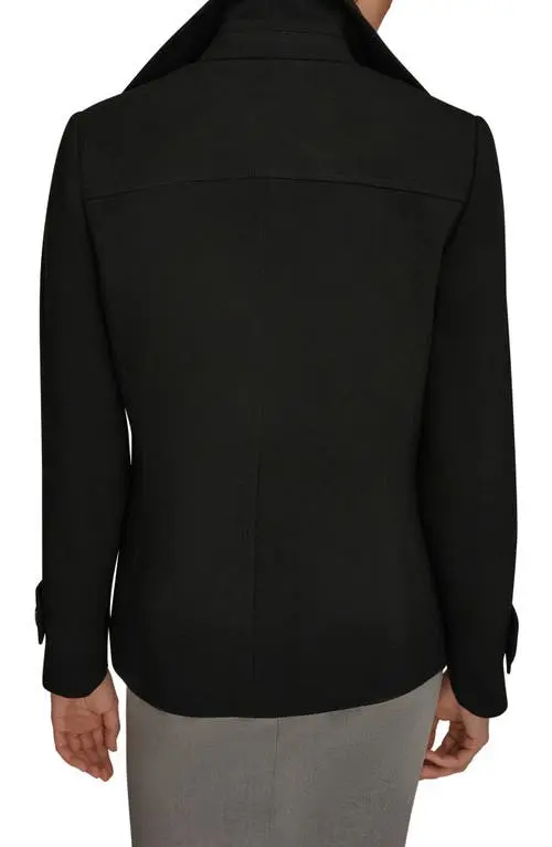 Donna Karan New York Double-breasted Crepe Coat - Black