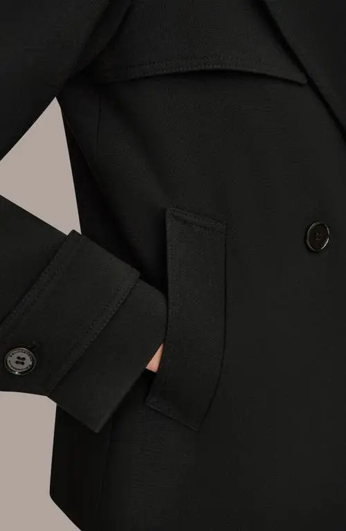 Donna Karan New York Double-breasted Crepe Coat - Black